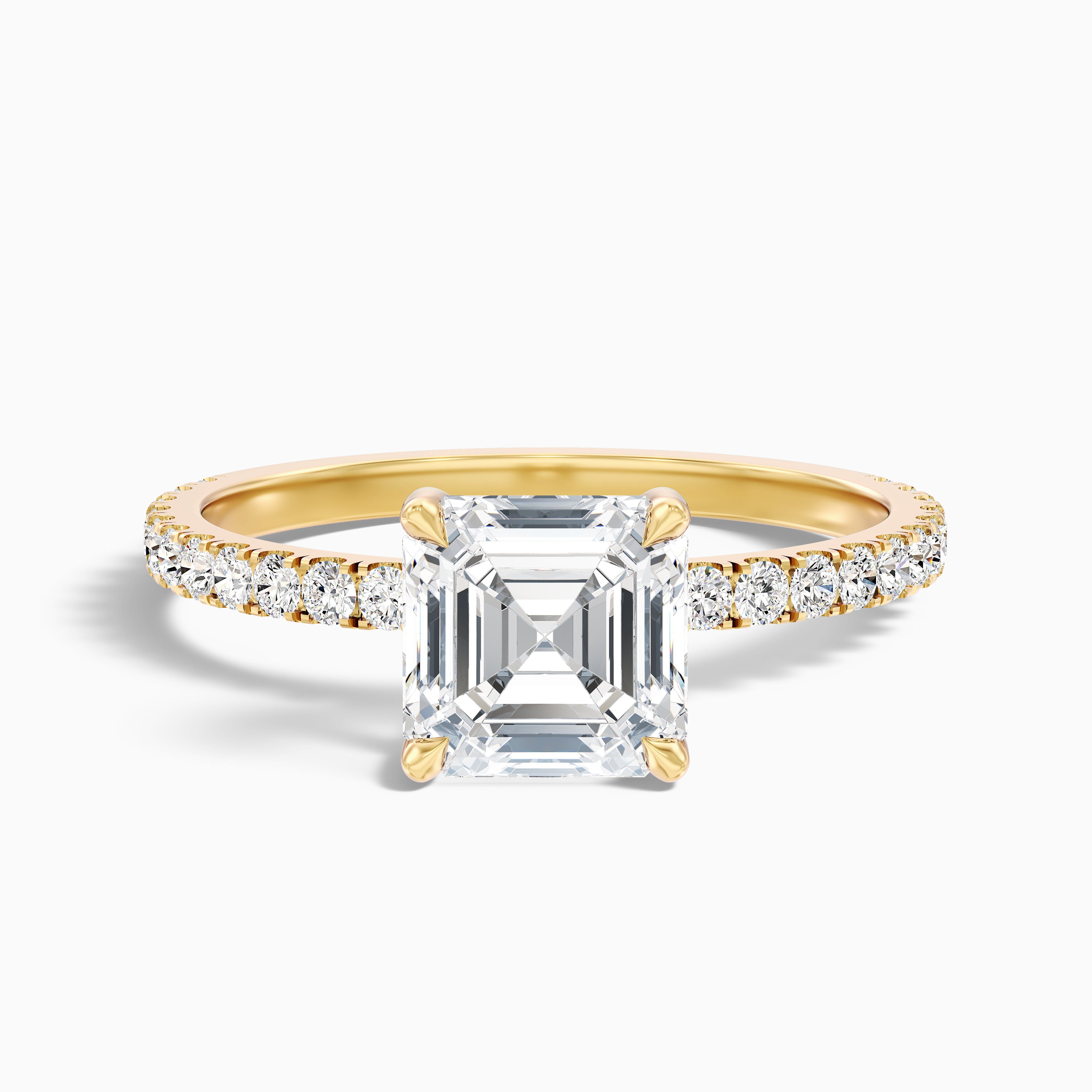 Grab Mylie 3.5 Carat Asscher Diamond Ring 14k Yellow Gold