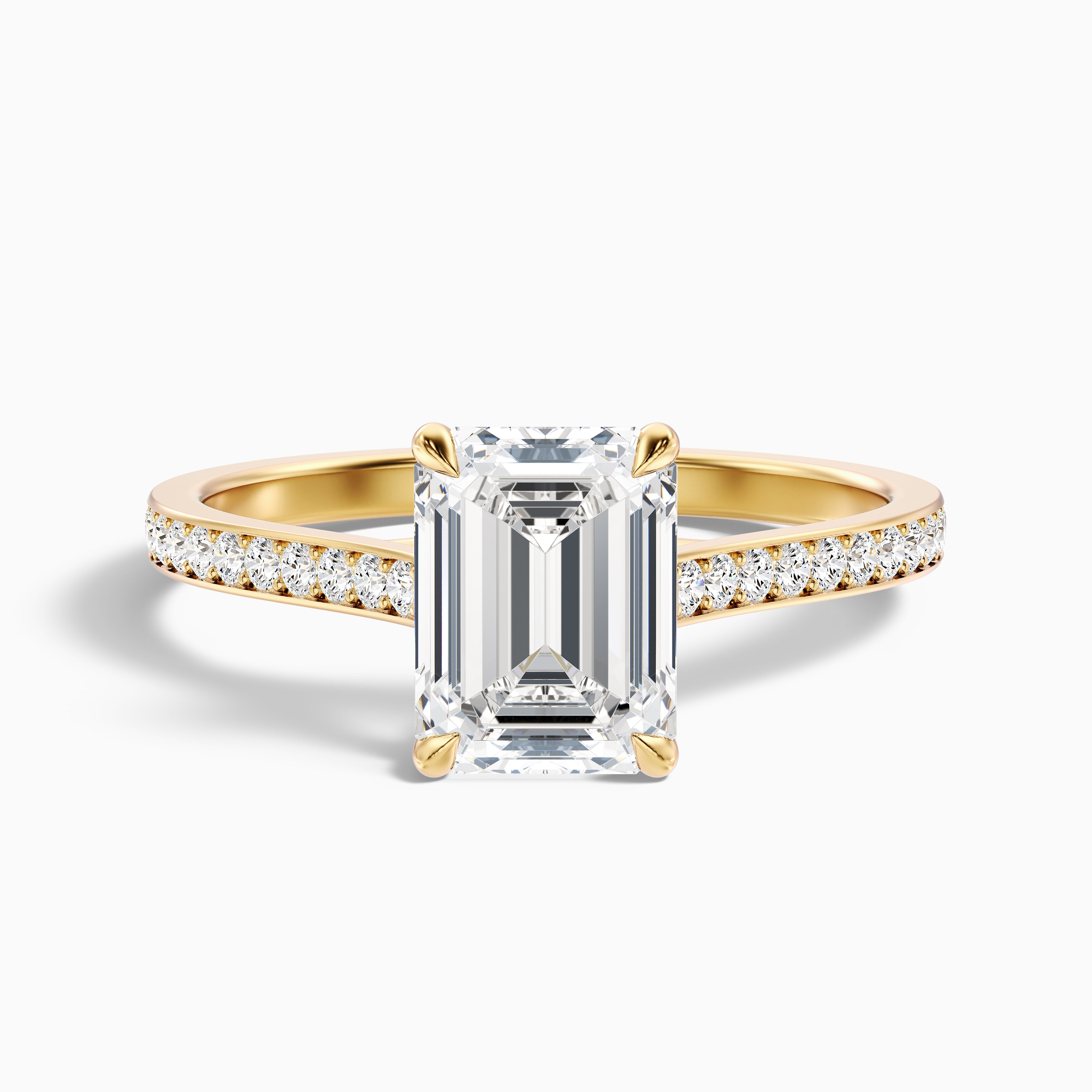 Buy Zeta 10 Carat Emerald Cut Diamond Ring 10k Yellow Gold