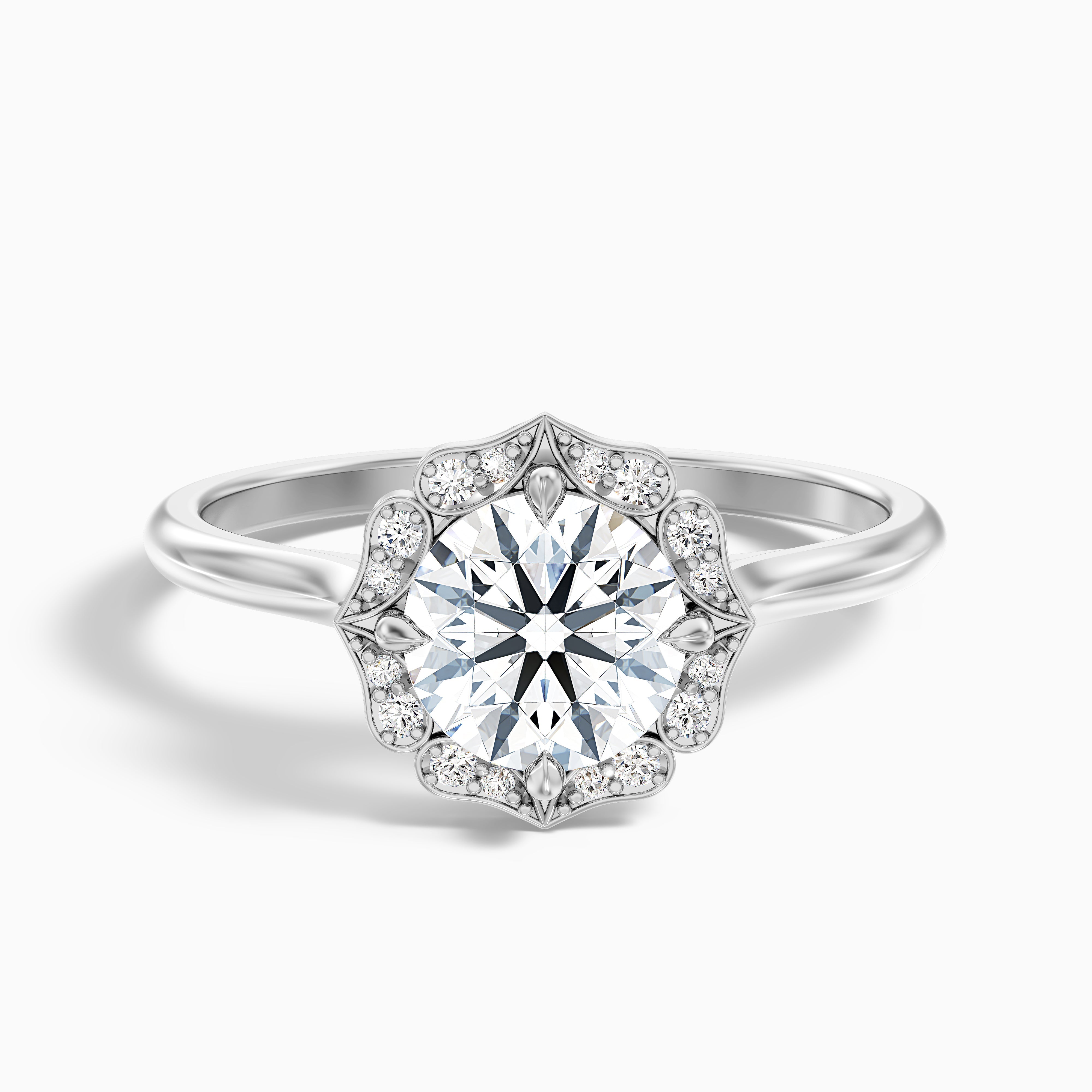Get Ruth 6 Carat Round Diamond Ring 18k White Gold