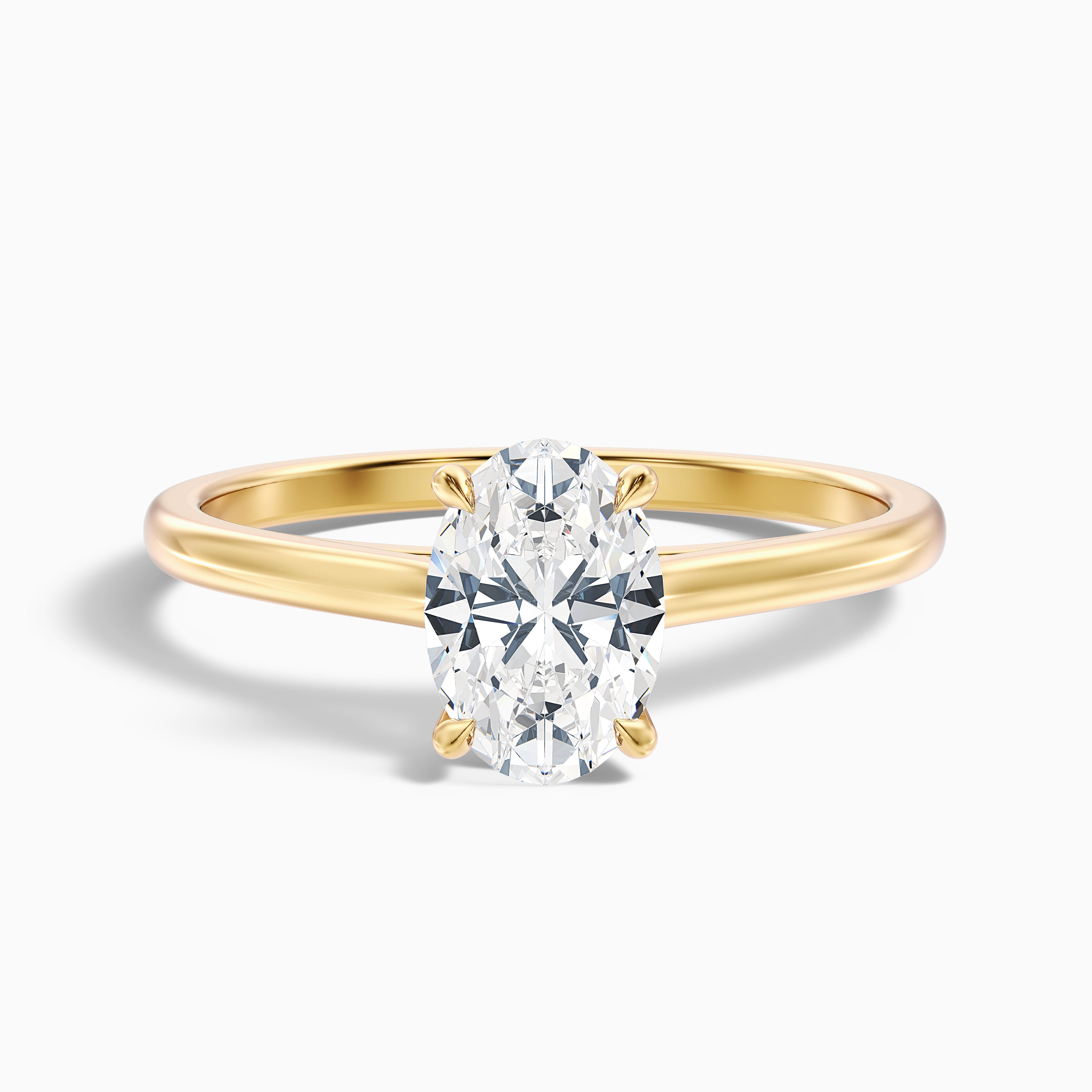 Pick Pari 10 Carat Oval Wedding Ring 18k Yellow Gold