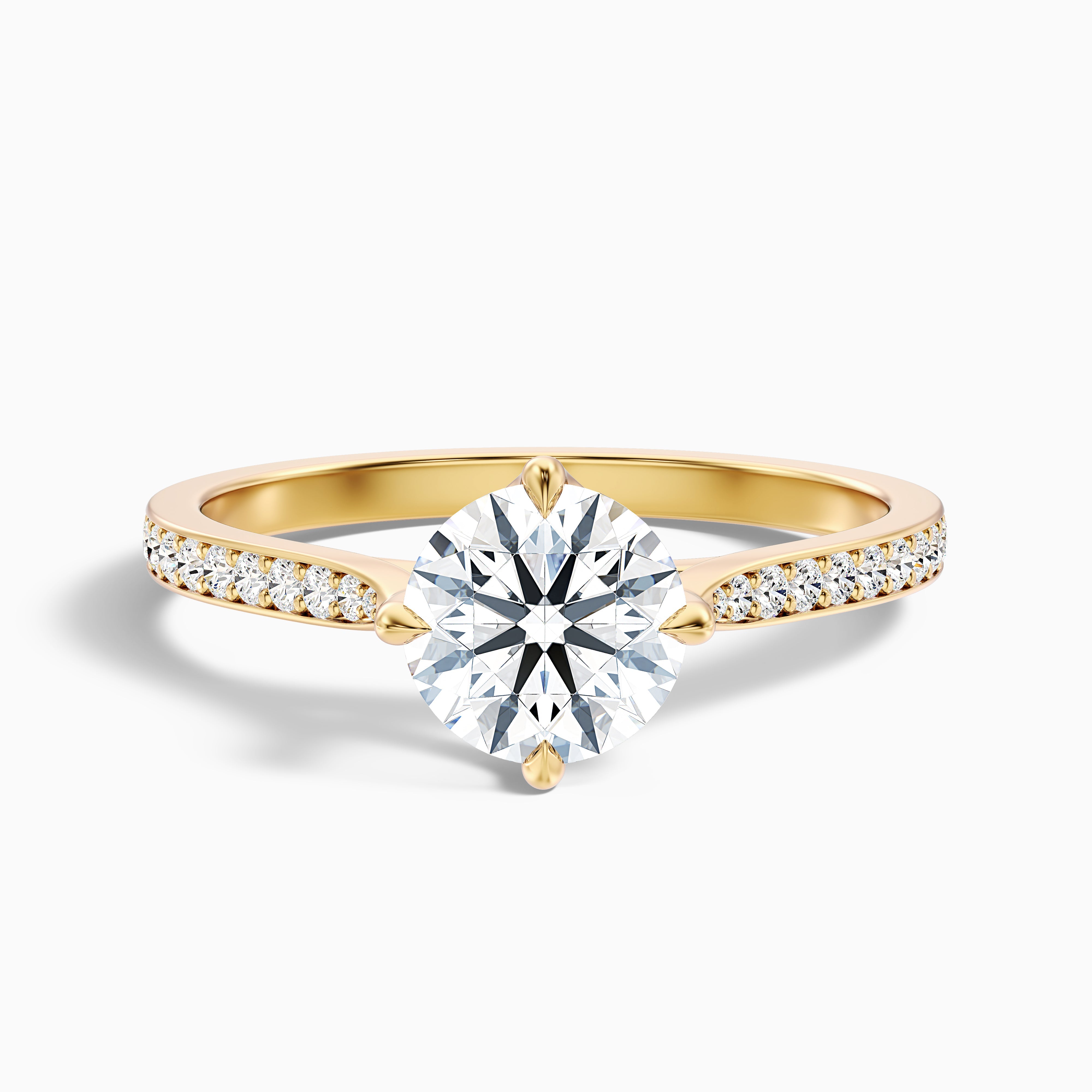 Explore Anna 1 Carat Round Engagement Ring 18k Yellow Gold