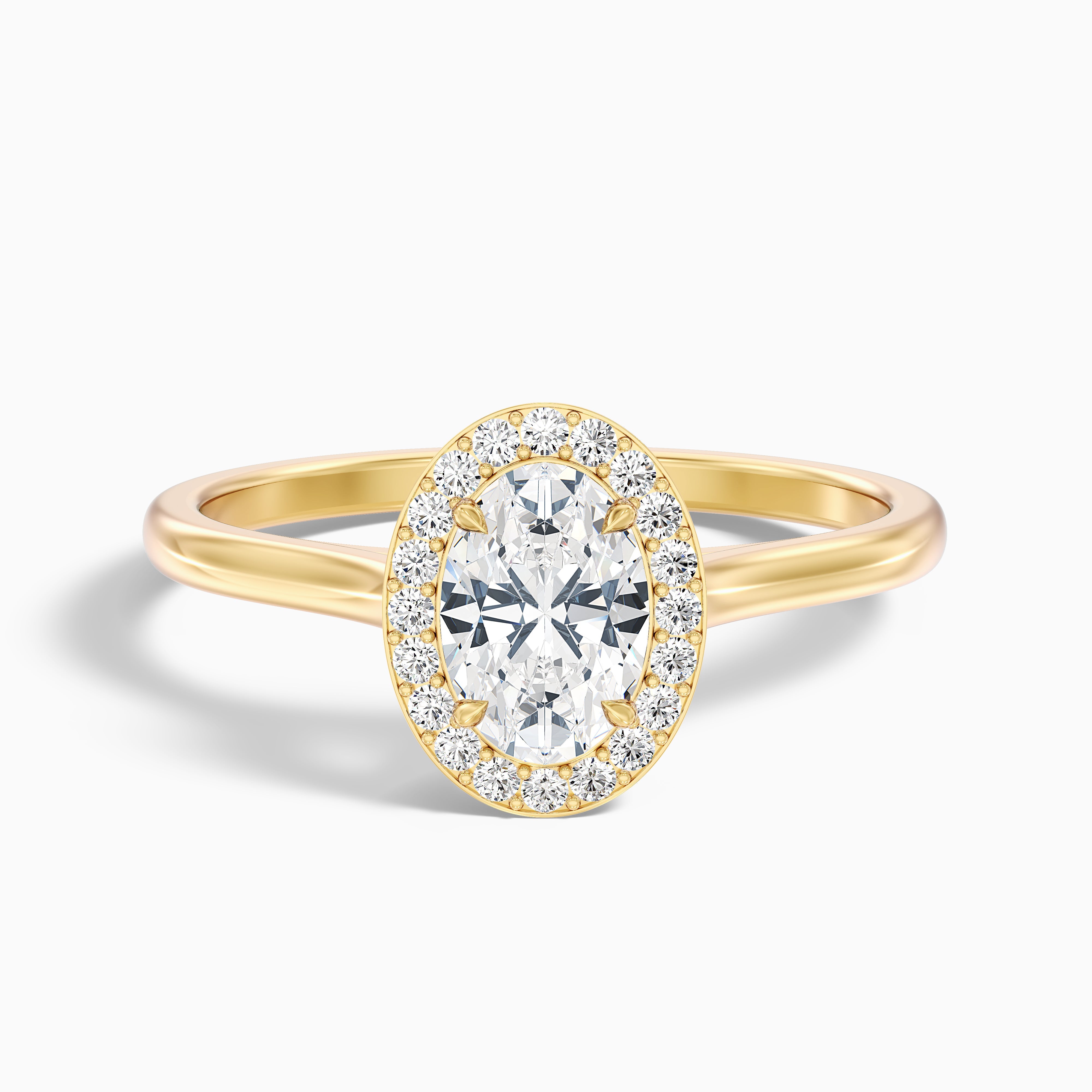 Shop Kyra 4.5 Carat Oval Wedding Ring 18k Yellow Gold