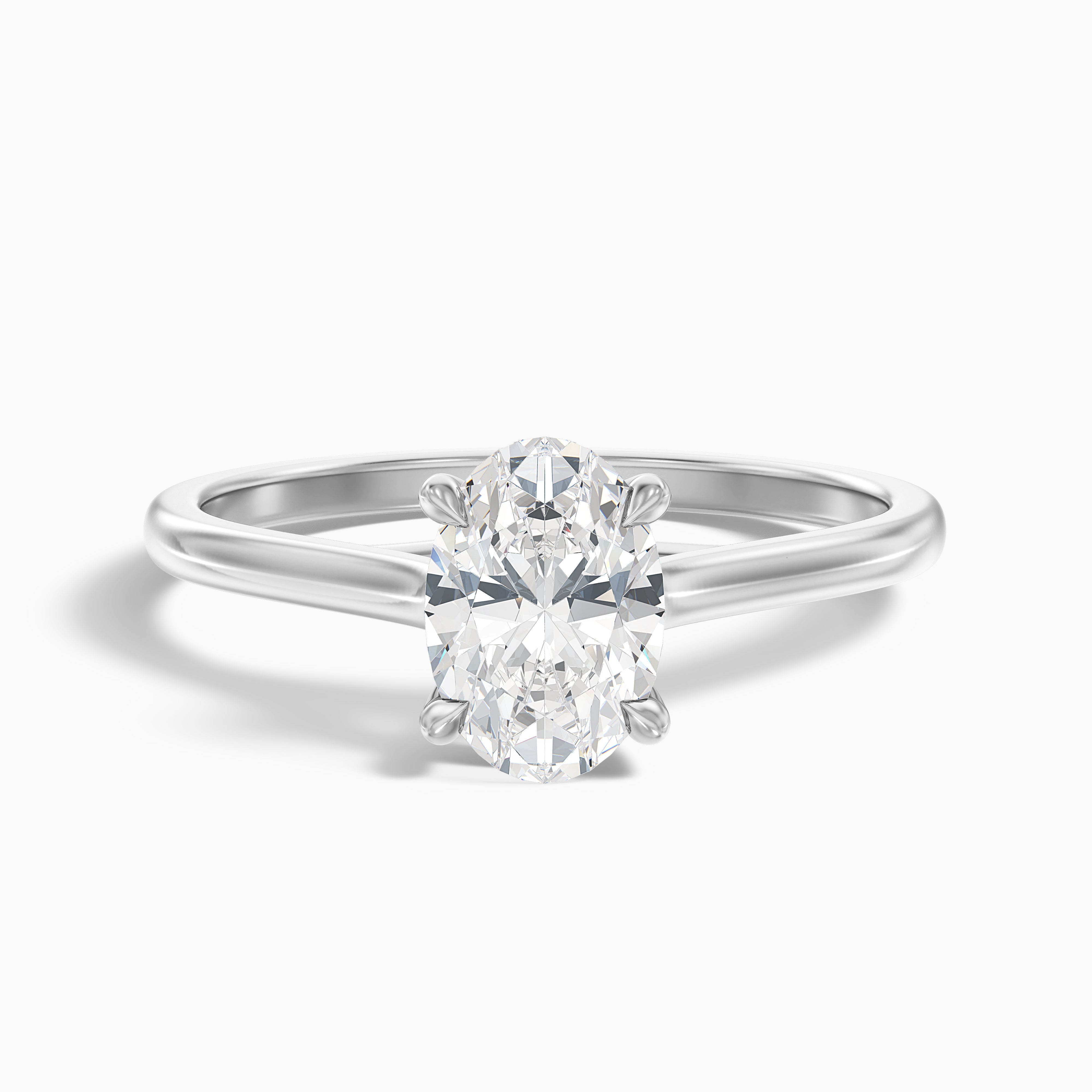 Get Cindy 2 Carat Oval Engagement Ring 10k White Gold