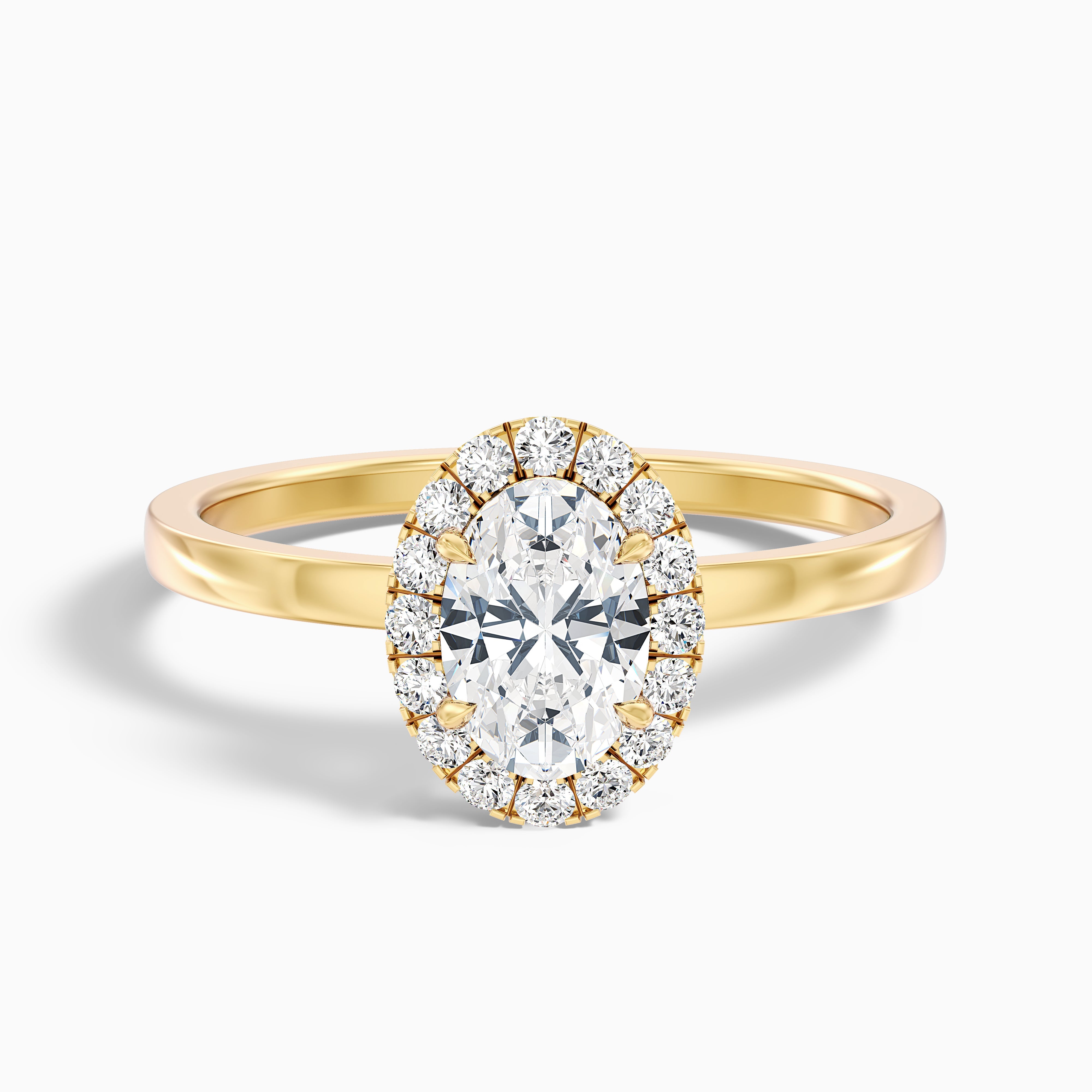 Buy Cris 3.5 Carat Oval Engagement Ring 14k Yellow Gold