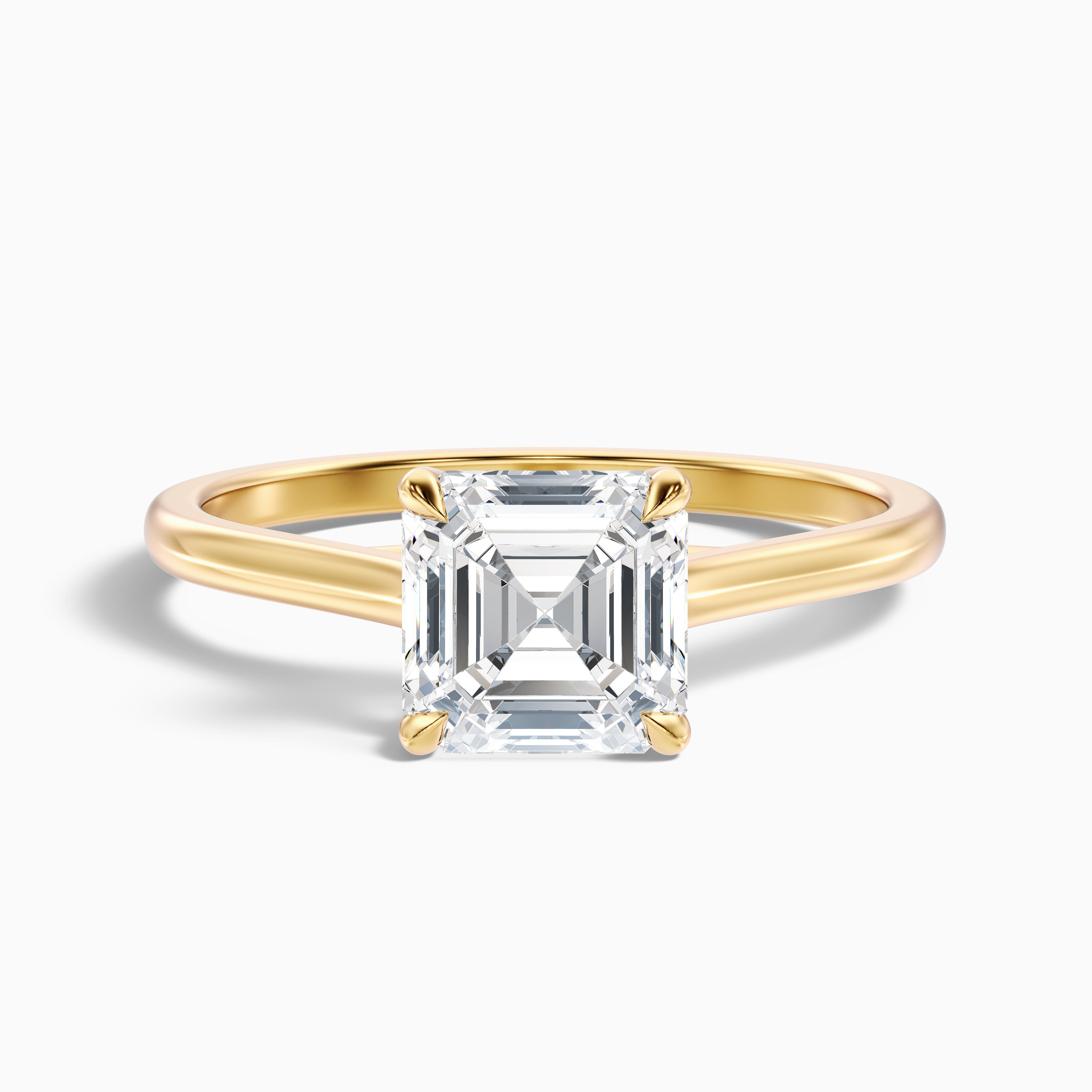 Shop April 2 Carat Asscher Engagement Ring 18k Yellow Gold