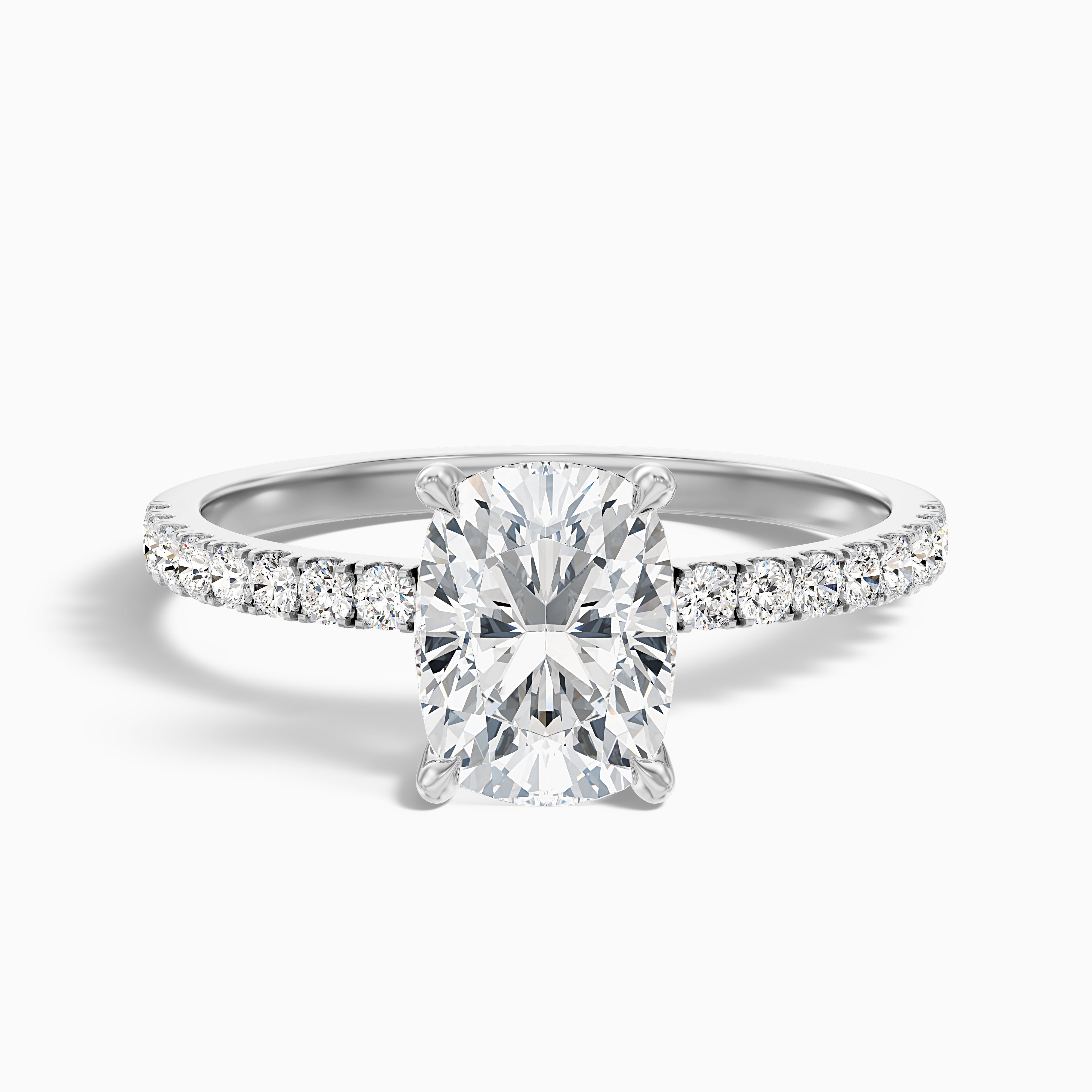 Buy Holly 2 Ct Cushion Diamond Ring 18k White Gold
