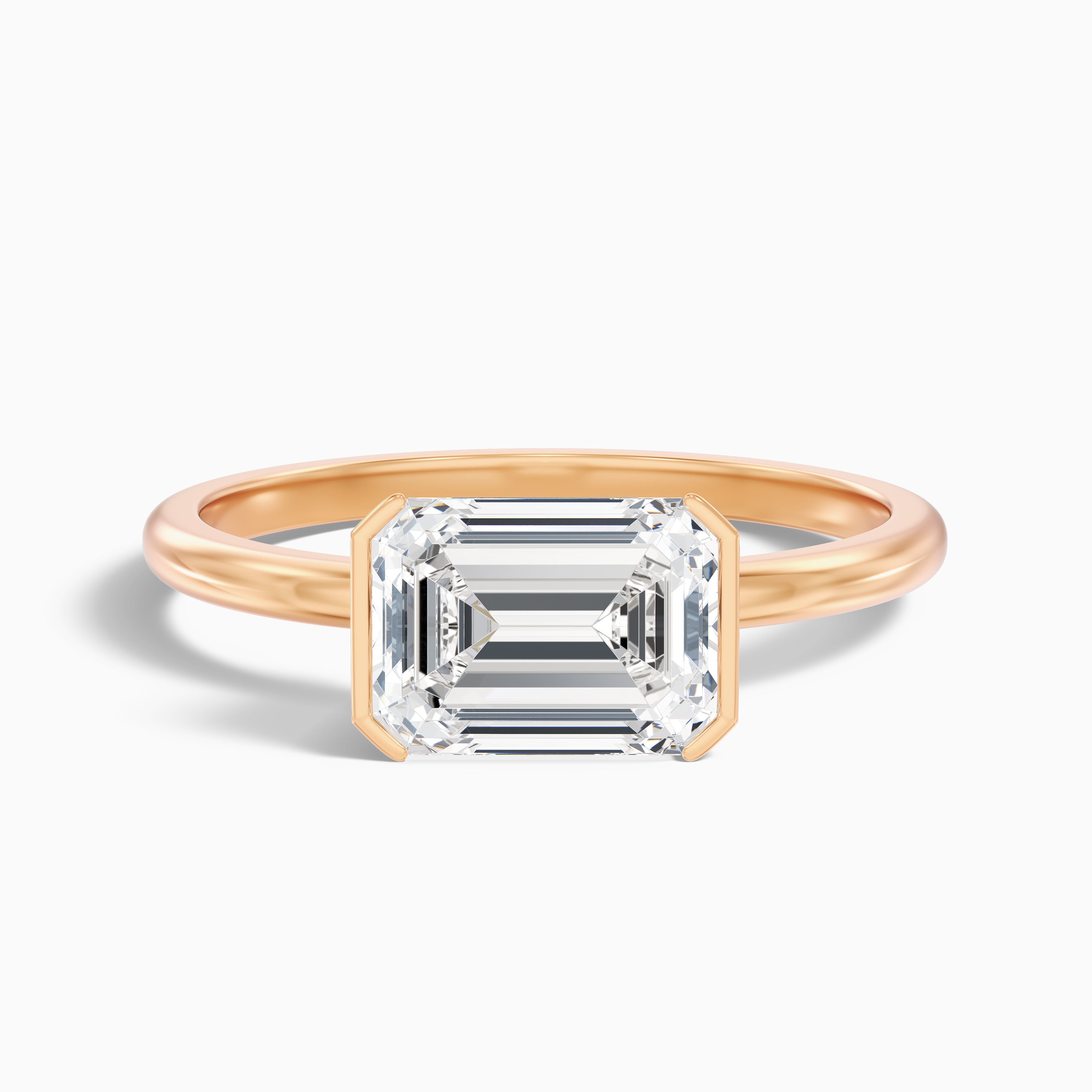 Pick Brona 5.5 Ct Emerald Moissanite Ring in 10k Rose Gold